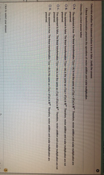 Solved Determine whether the statement below is true or | Chegg.com