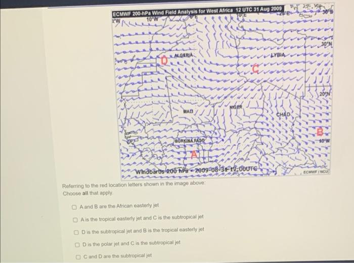 Solved 4 points 250 mb Heights (dm)/ Isotach (knots) Canada | Chegg.com
