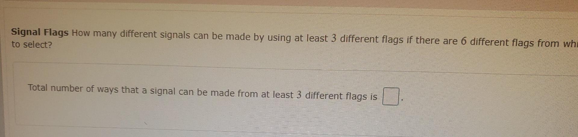 Solved Signal Flags How many different signals can be made | Chegg.com