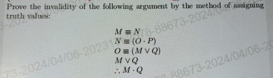 Solved Prove the invalidity of the following argument by the | Chegg.com