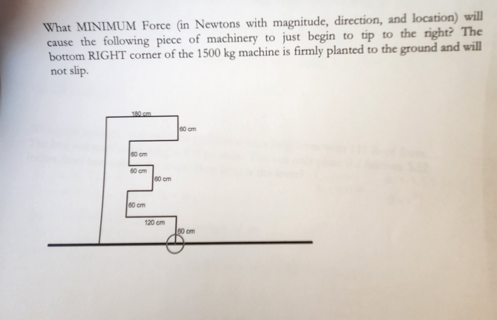 Solved What MINIMUM Force (in Newtons with magnitude, | Chegg.com