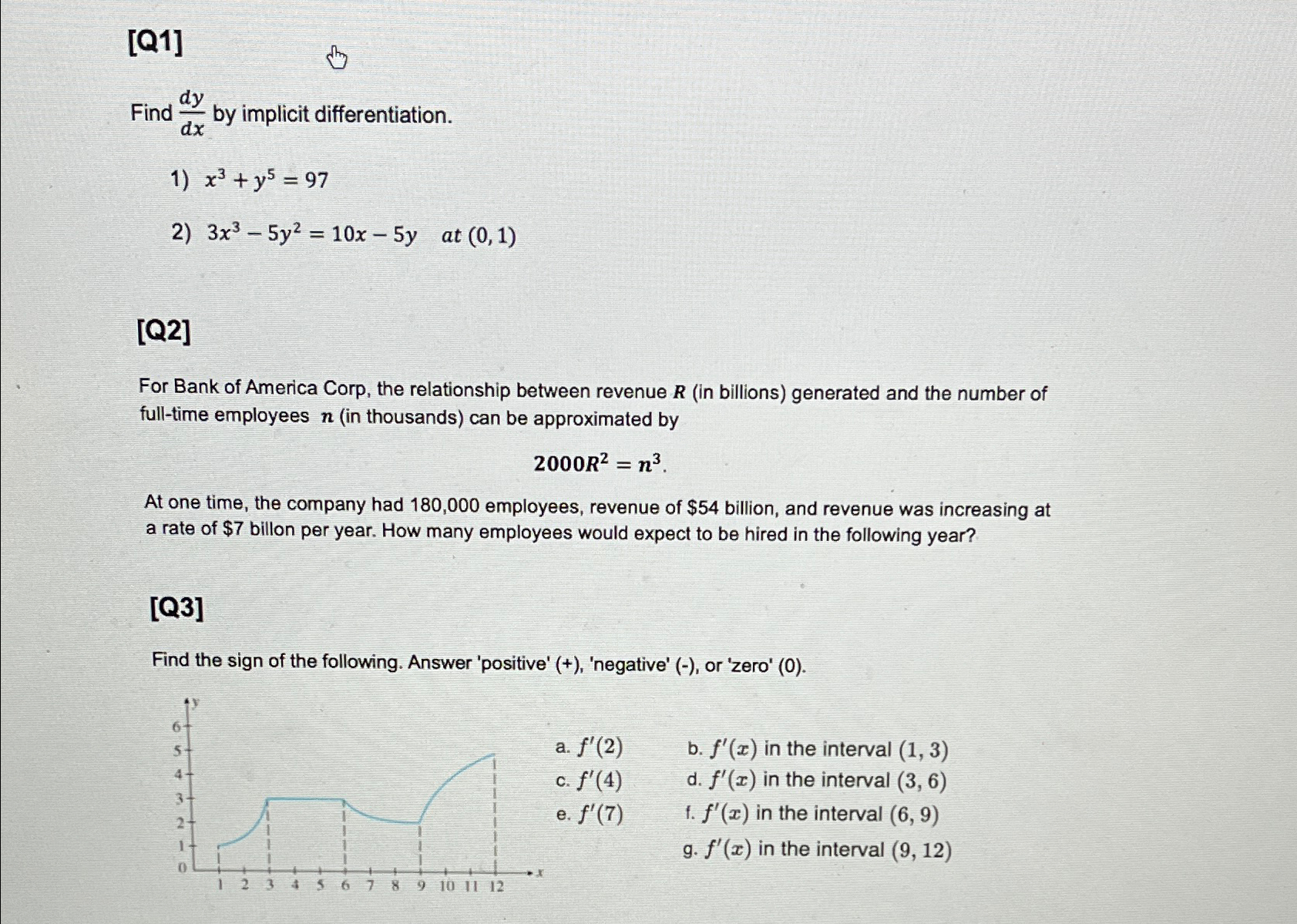 Solved [Q1]Find dydx ﻿by implicit | Chegg.com