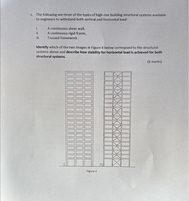 Solved c. The following are three of the types of high-rise | Chegg.com