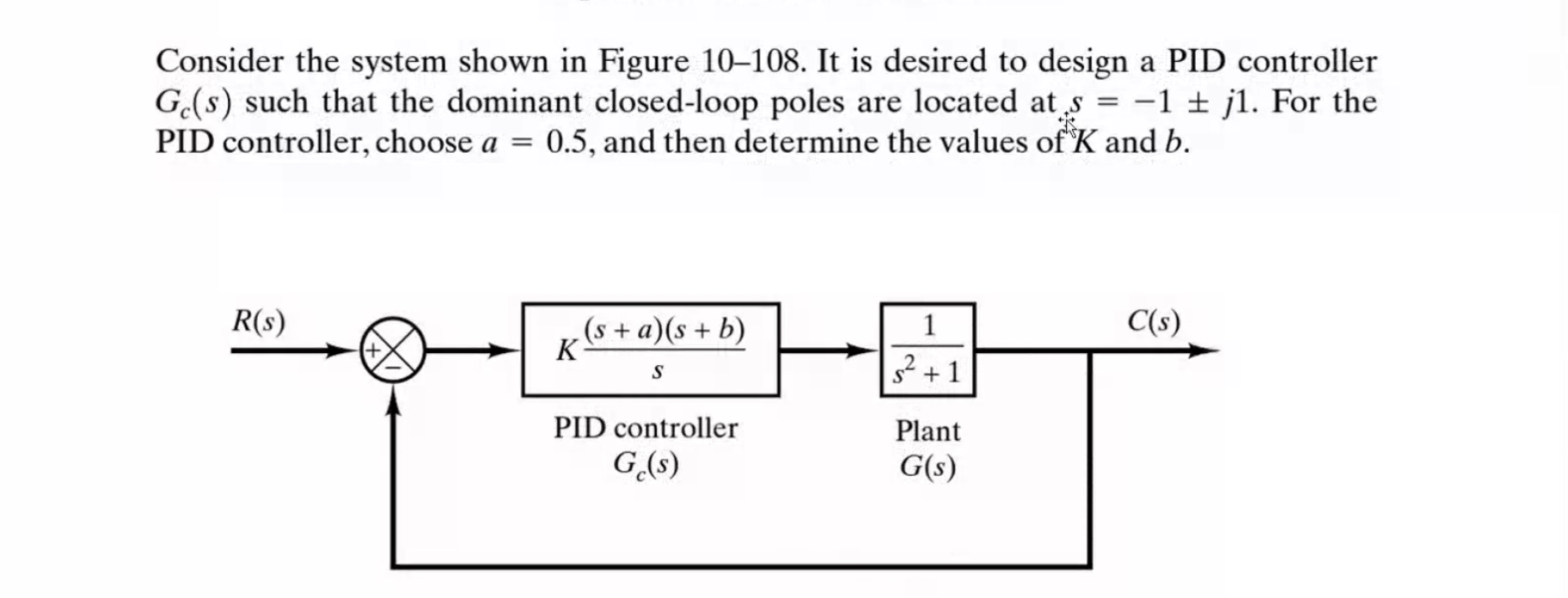 Solved Consider the system shown in Figure 10-108. ﻿It is | Chegg.com