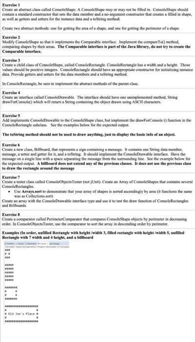 Exercise 5 Add implements ConsoleDrawable to the | Chegg.com