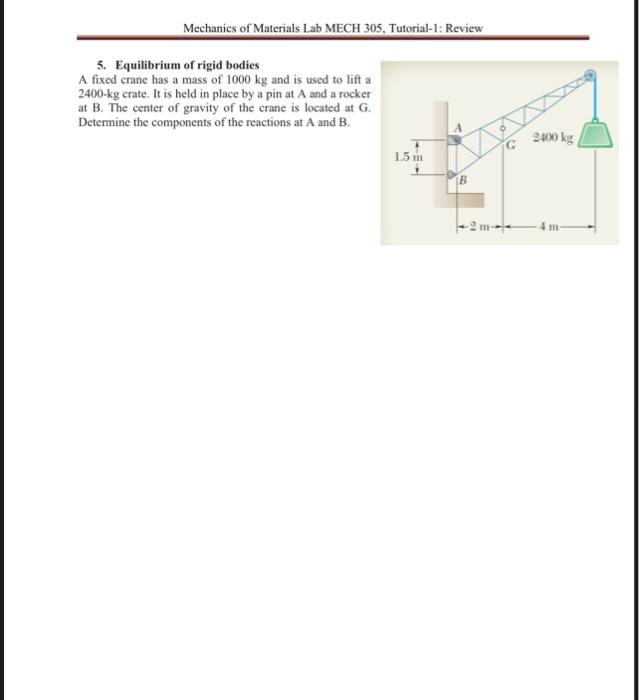 Solved Mechanics of Materials Lab MECH 305, Tutorial-1: | Chegg.com