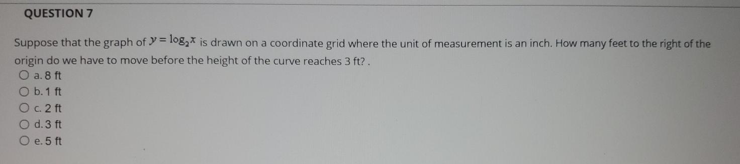 Solved QUESTION 7 Suppose that the graph of y = log2x is | Chegg.com Solved QUESTION 7 Suppose that the graph of y = log2x is | Chegg.com