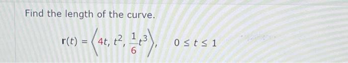 Solved Find the length of the curve. | Chegg.com
