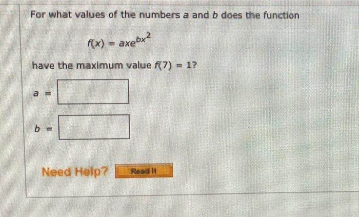 Solved For what values of the numbers a and b does the | Chegg.com