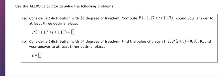 Solved Use the ALEKS calculator to solve the following | Chegg.com