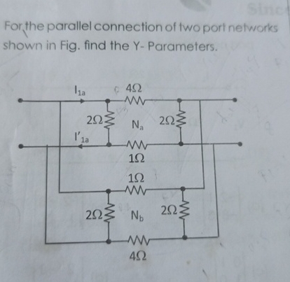 Solved For the parallel connection of two port networks | Chegg.com