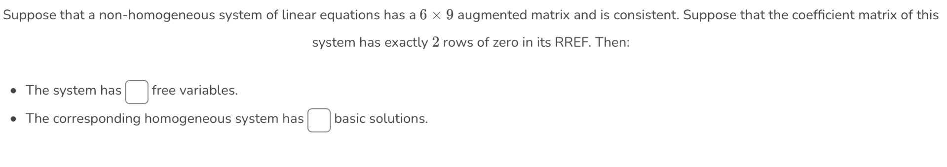 Solved Suppose That A Non Homogeneous System Of Linear