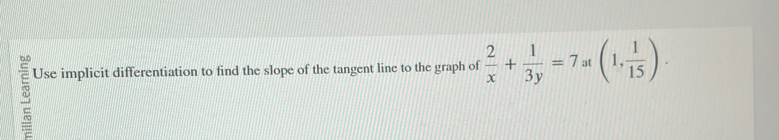 Solved Use implicit differentiation to find the slope of the | Chegg.com