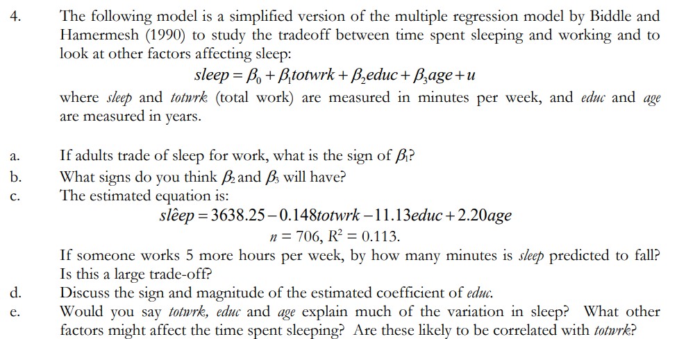 Solved The following model is a simplified version of the | Chegg.com