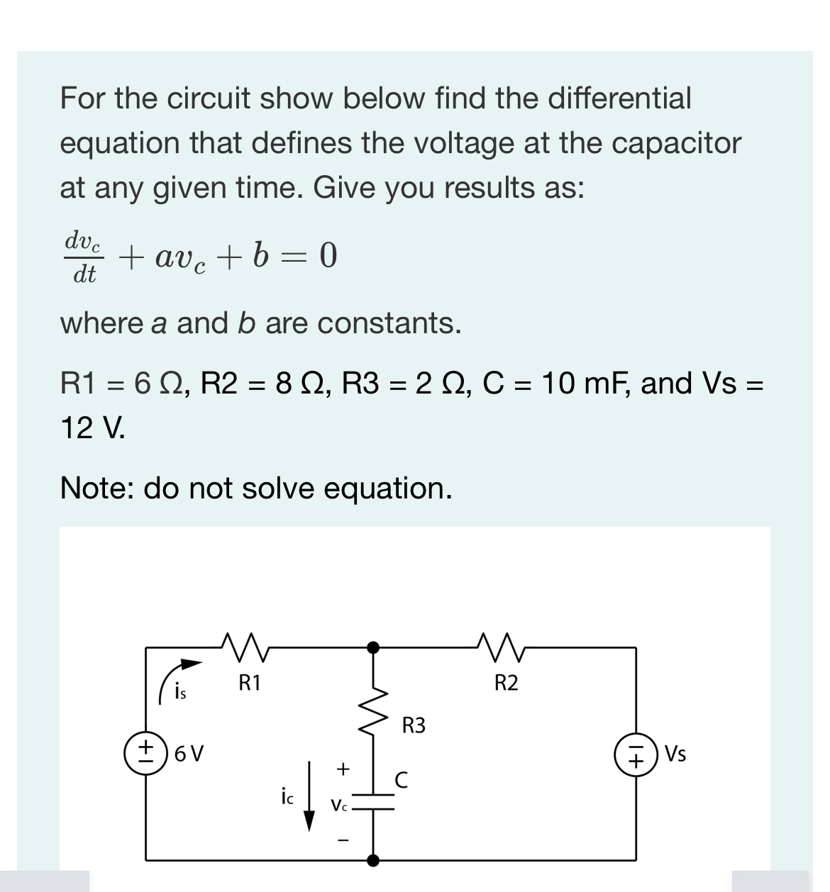 Solved For the circuit show below find the | Chegg.com