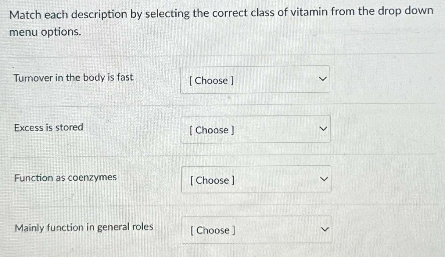 Solved Match each description by selecting the correct class | Chegg.com