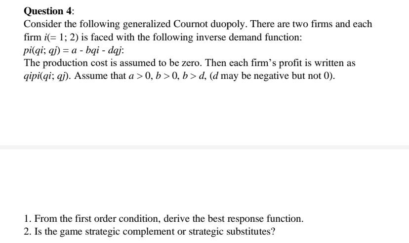 Solved Question 4: Consider the following generalized | Chegg.com