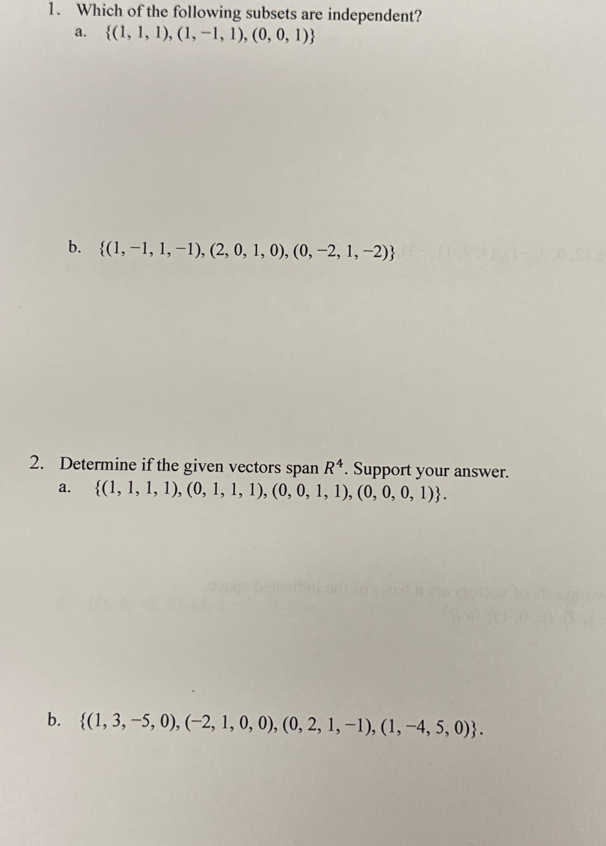 Solved Which of the following subsets are | Chegg.com