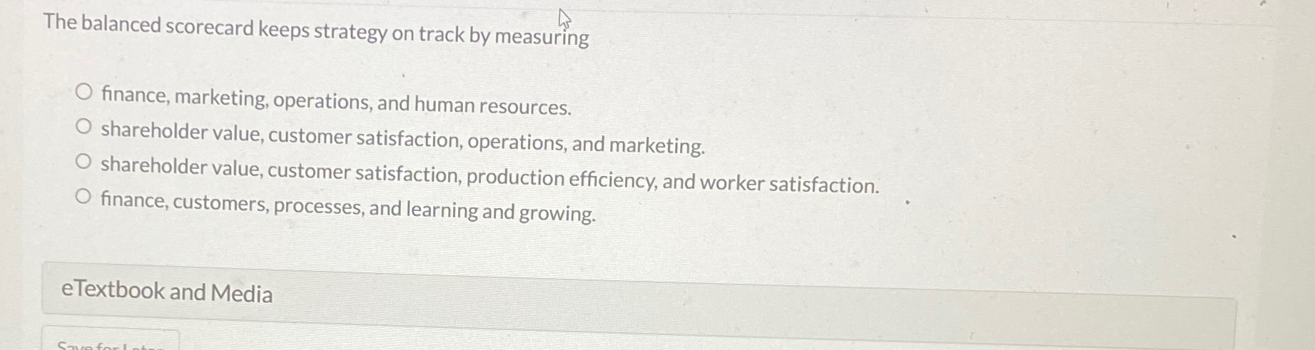 Solved The balanced scorecard keeps strategy on track by | Chegg.com