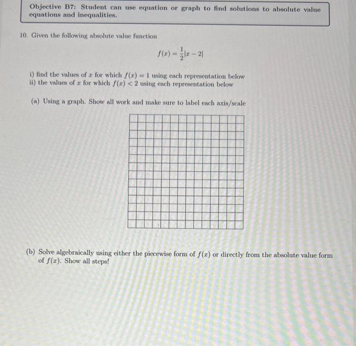 Solved Objective B7: Student can use equation or graph to | Chegg.com