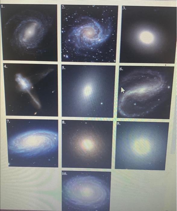 Solved Q-11: Match each galaxy pictured to the corresponding | Chegg.com