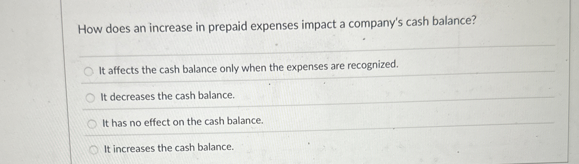 Solved How does an increase in prepaid expenses impact a | Chegg.com