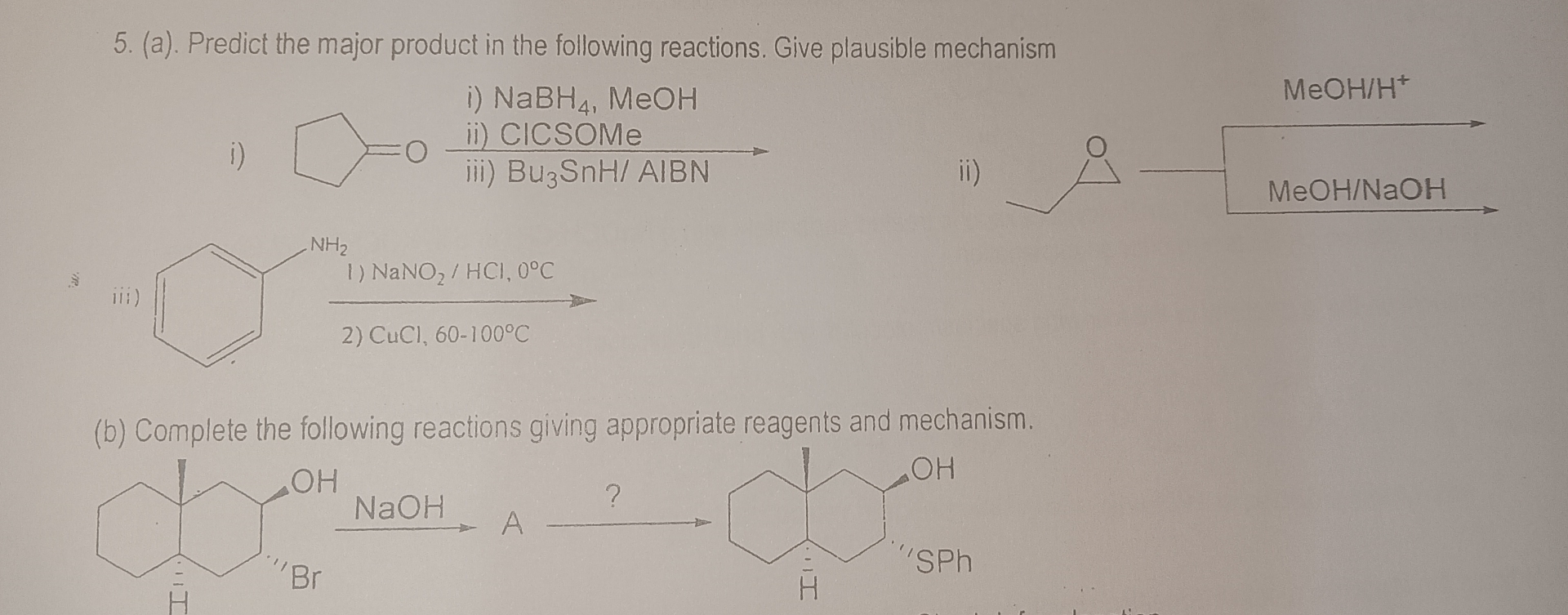 [Solved]: (a). Predict the major product in the following re