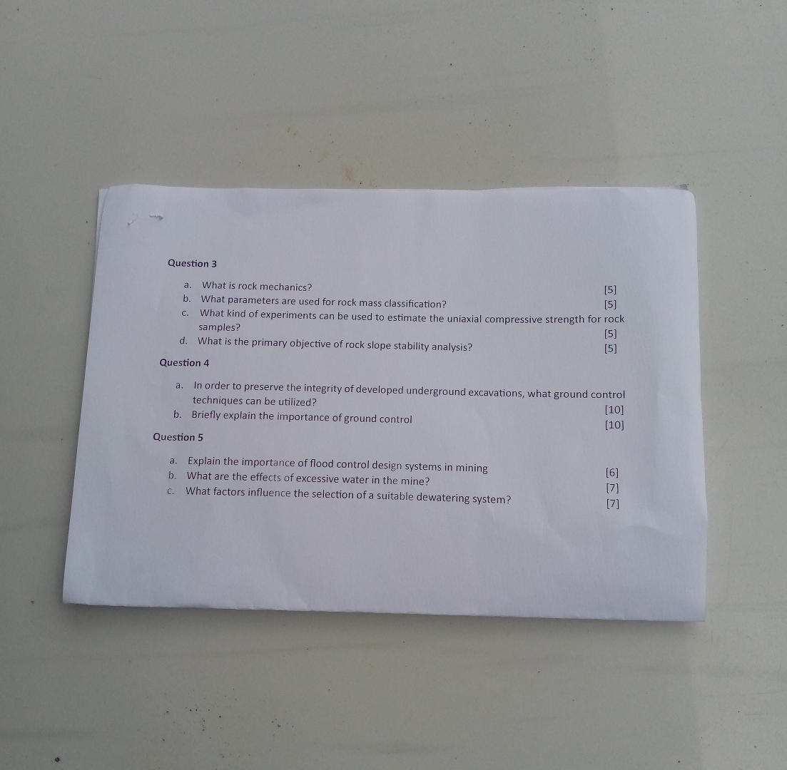 Solved Question 3a. ﻿What is rock mechanics?b. ﻿What | Chegg.com