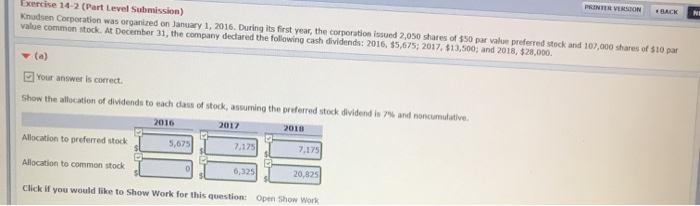 Solved PRINTER VERSION RACK NI Exercise 14-2 (Part Level | Chegg.com