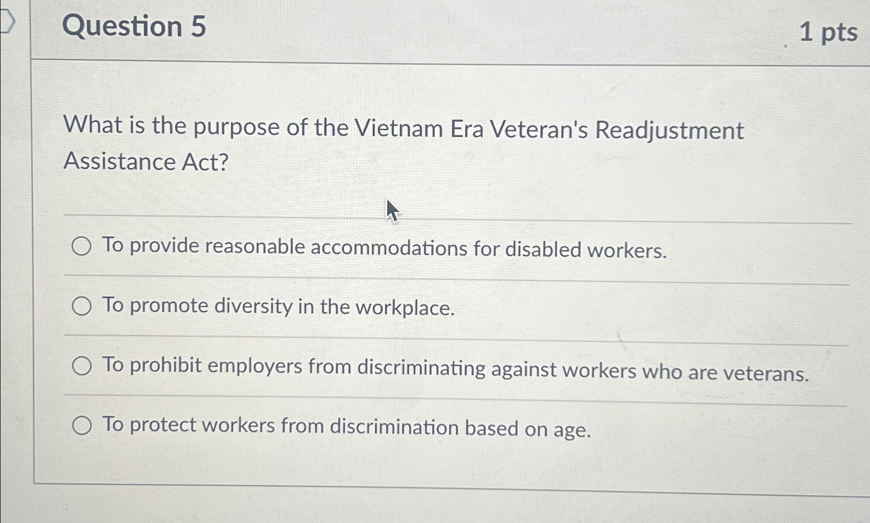 Solved Question 51ptsWhat is the purpose of the Vietnam Era | Chegg.com