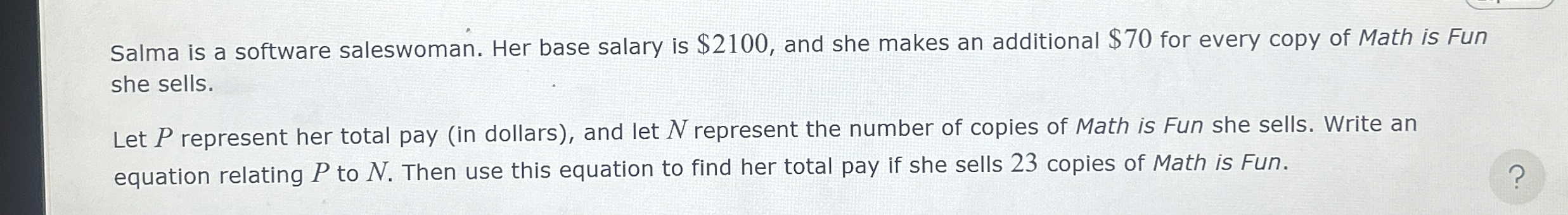 Solved Salma is a software saleswoman. Her base salary is | Chegg.com