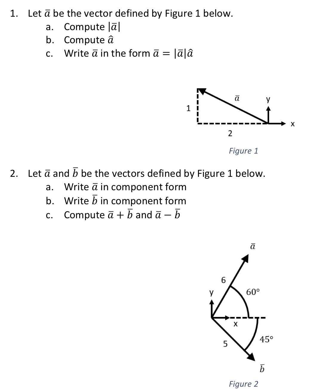 Solved Let ā ﻿be the vector defined by Figure 1 ﻿below.a. | Chegg.com