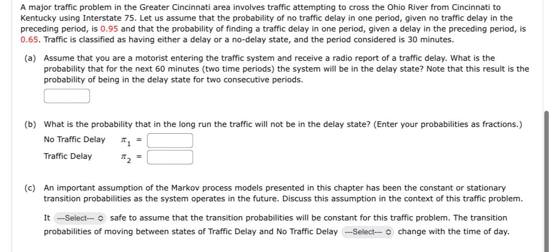 A major traffic problem in the Greater Cincinnati | Chegg.com