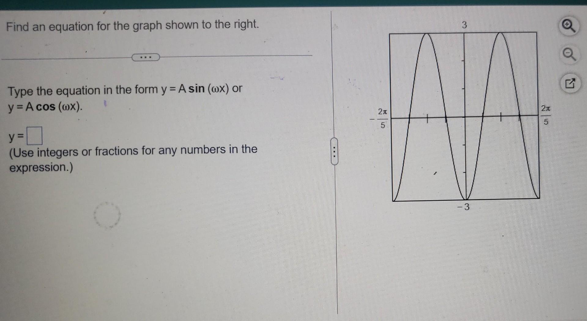 Solved type the equation in form of y=A sin (wx) or y=A cos | Chegg.com