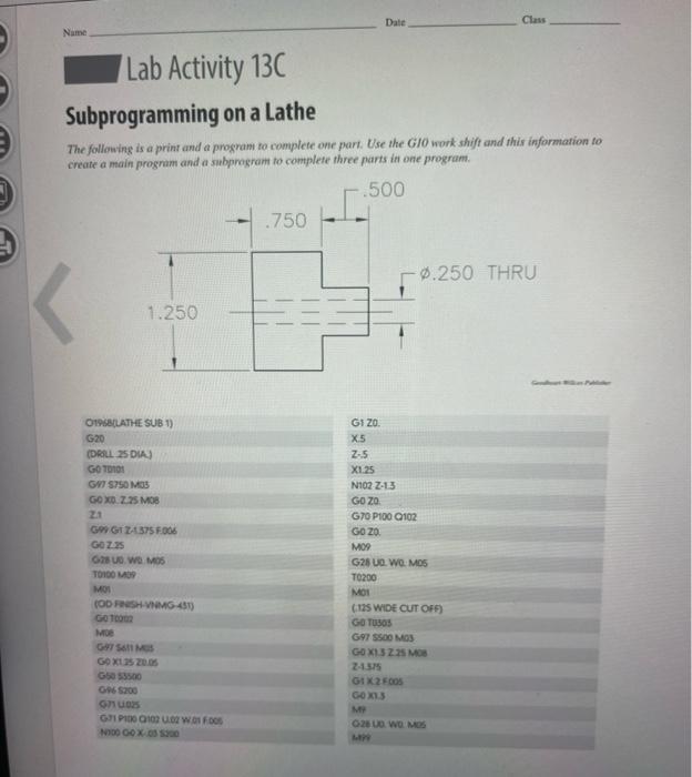 Dale Class Name Lab Activity 13C Subprogramming on a | Chegg.com