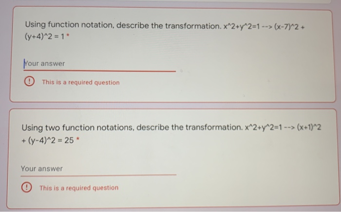 Solved Using Function Notation Describe The Transformation