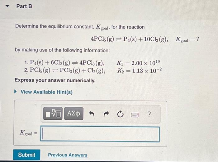 Solved It is possible to predict the equilibrium constant of | Chegg.com