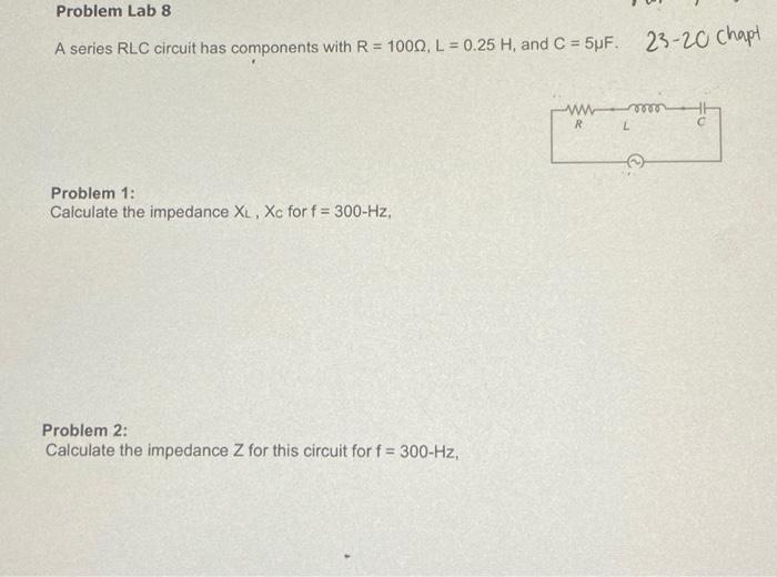 Solved A series RLC circuit has components with | Chegg.com
