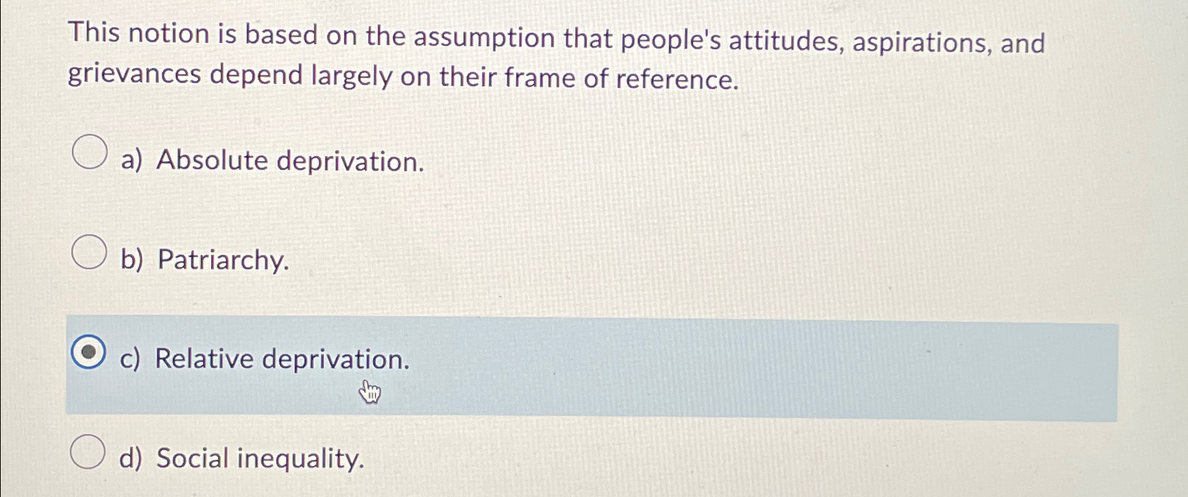 Solved This notion is based on the assumption that people's | Chegg.com