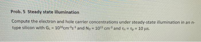 Solved Prob 5 Steady State Illumination Compute The