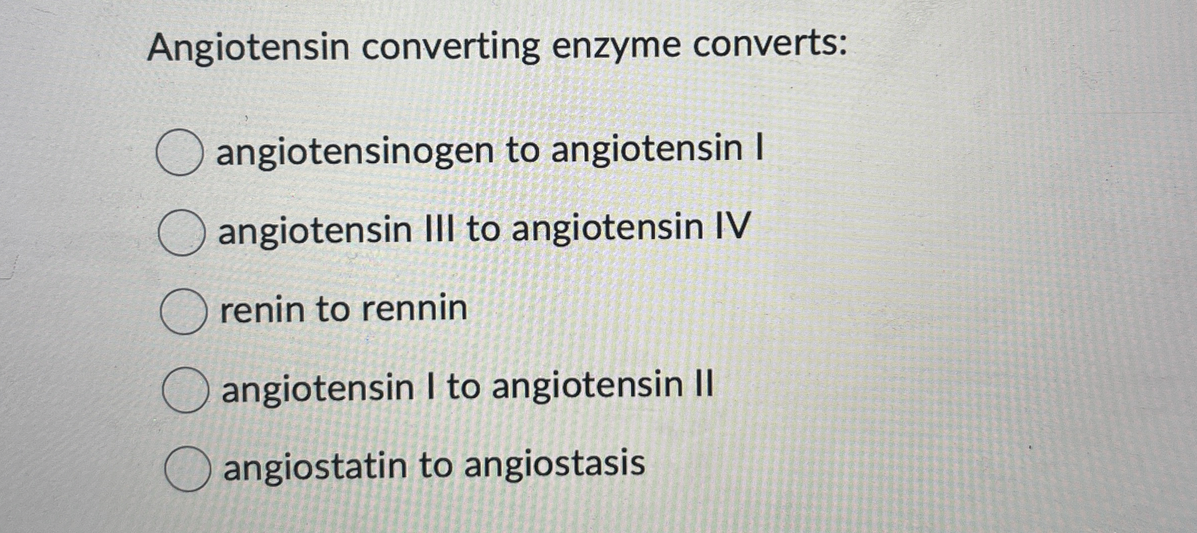 Solved Angiotensin converting enzyme | Chegg.com