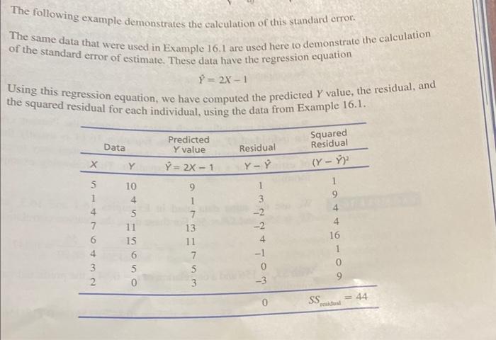 Solved The following example demonstrates the calculation of | Chegg.com