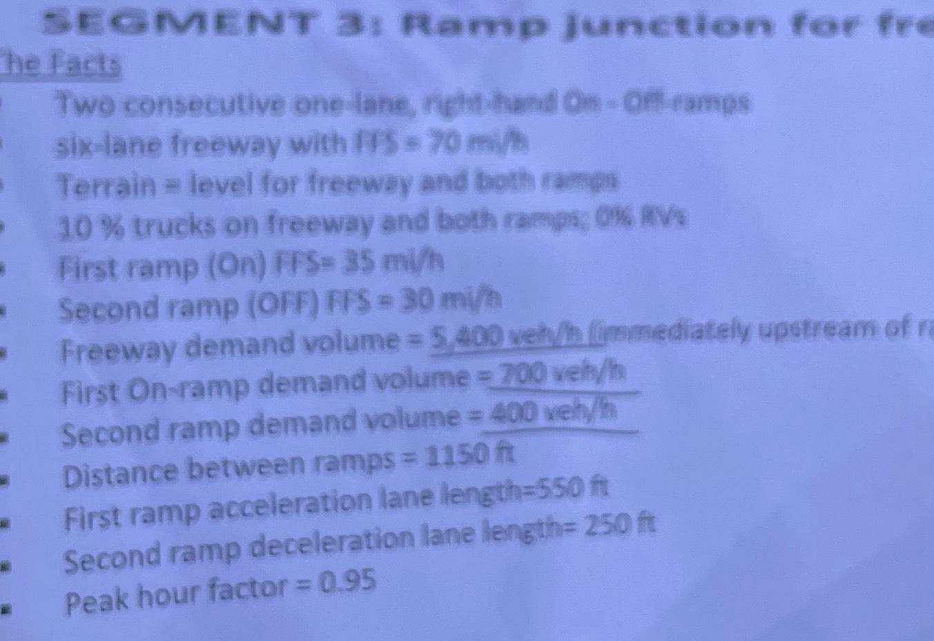 Solved SEGMENNT as ramp junction for fre helactsTwo | Chegg.com