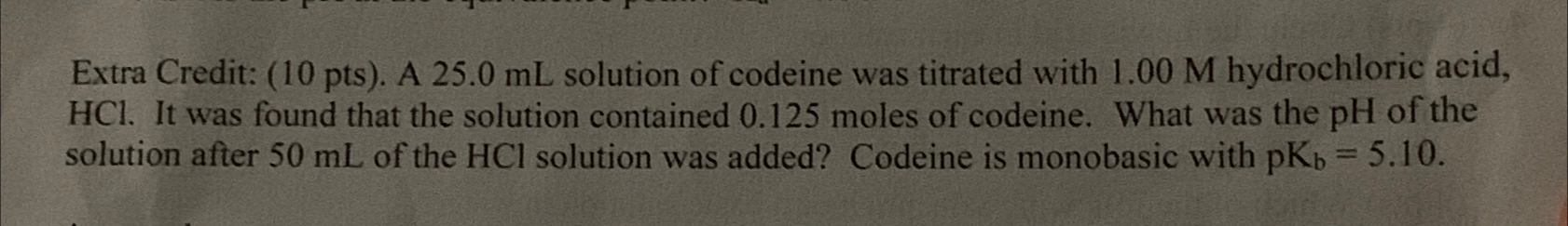 Solved Extra Credit: (10 ﻿pts). ﻿A 25.0mL ﻿solution of | Chegg.com