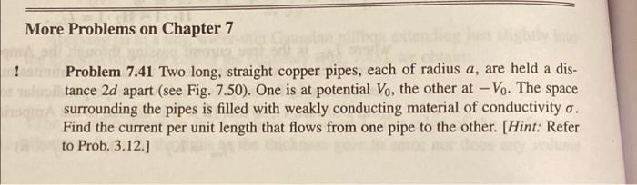 Solved More Problems on Chapter 7 ! Problem 7.41 Two long, | Chegg.com