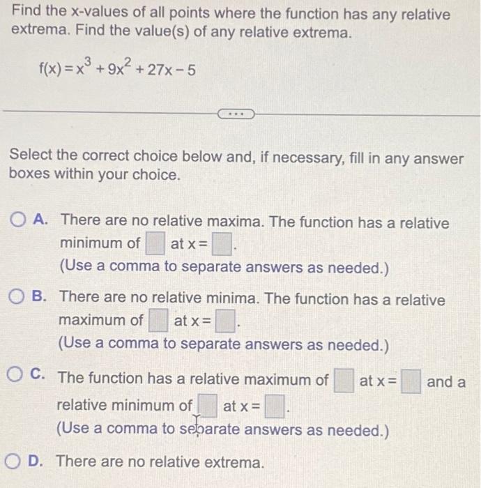 Solved Find the x-values of all points where the function | Chegg.com