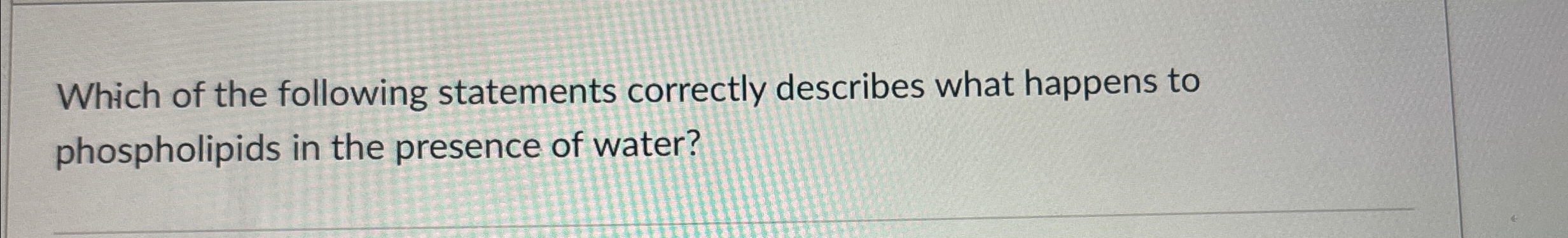 Solved Which of the following statements correctly describes | Chegg.com