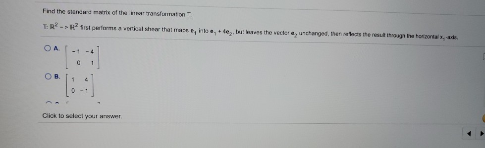 Solved Find the standard matrix of the linear transformation | Chegg.com