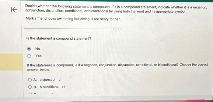 Solved Decide whether the following statement is compound. | Chegg.com