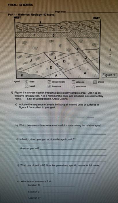 Solved TOTAL 8 MARKS Page Part 1 - Historical Geology (40 | Chegg.com